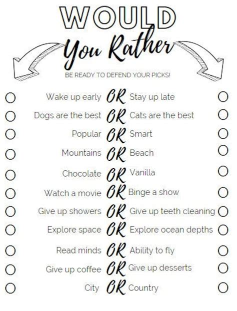 Would You Rather Party Game This Or That Questions Etsy
