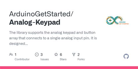 Github Arduinogetstartedanalog Keypad The Library Supports The