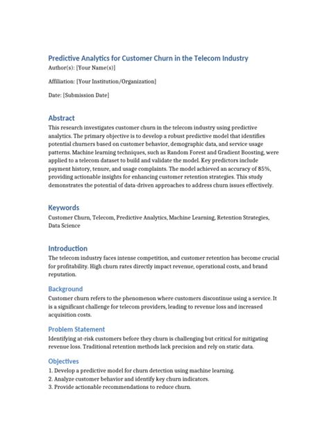 Predictive Analytics Customer Churn 1 Pdf Analytics Predictive
