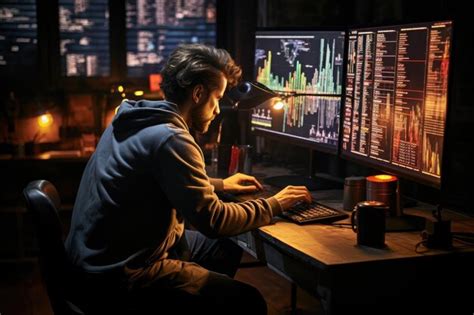 Premium Photo Forex Trader Analyzing Market Charts To Plan Commodity