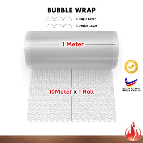 Bubble Wrap Clear Single Layer Double Layer Custom Length 1m X 10meter