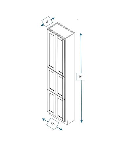 Malibu White Shaker Malibu White Shaker Fridge End Cabinet 24 In X 96