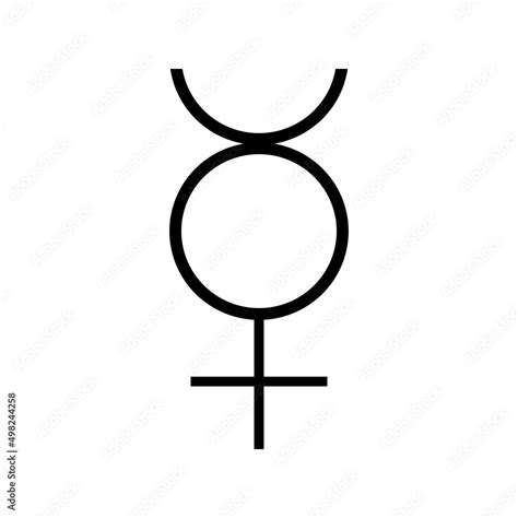 The Symbol Of The Mercury One Of The Symbols Of Alchemy Black And