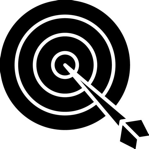 Flat Style Dart Board Icon In Black And White Color Vector Art At Vecteezy