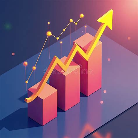 Isometric Depiction Of Increase Graphic Bar Icon Stock Illustration