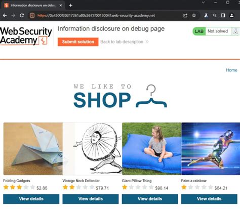 Portswigger Write Up Information Disclosure Siber İçerik Platformu