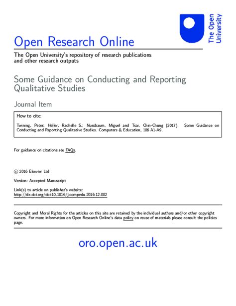 Pdf Some Guidance On Conducting And Reporting Qualitative Studies