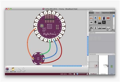 Lilypad Rgb Led Fritzing Breadboard Arduino Lilypad Rgb Led