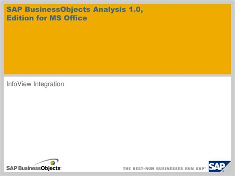 Ppt Sap Businessobjects Analysis 10 Edition For Ms Office Powerpoint Presentation Id5368182