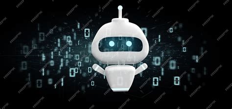 premium photo chatbot with binary code 3d rendering