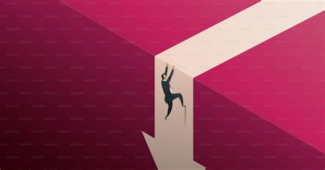 경기 침체에서 살아남기 사업가는 떨어지는 화살에서 탈출하기 위해 절벽을 올라갑니다 아이소메트릭 벡터 그림입니다 벡터 Unsplash의 사무실 이미지