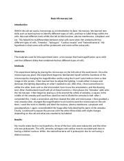 Basic Microscopy Lab Docx Basic Microscopy Lab Introduction Within This Lab We Used A