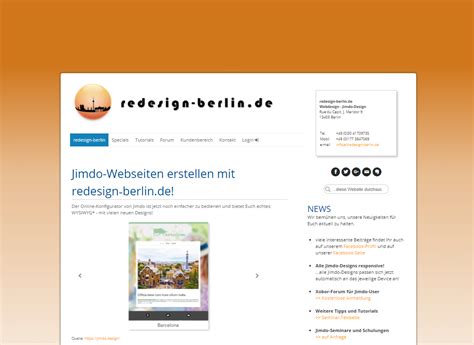 Jimdo Widgets Jimdo Anpassen Mit Redesign Berlinde