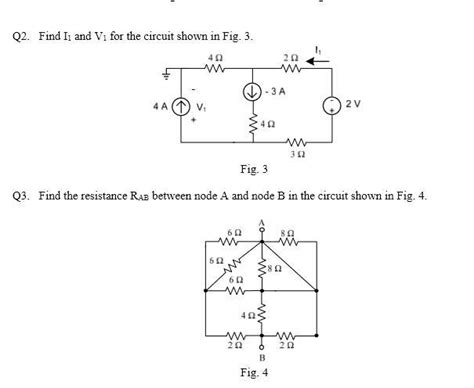 Solved Q2 Find I and Vi for the circuit shown in Fig 3 4Ω Chegg com