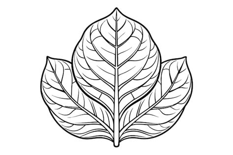 Premium Vector Outline Tobacco Leaf Vector Illustration On Black And