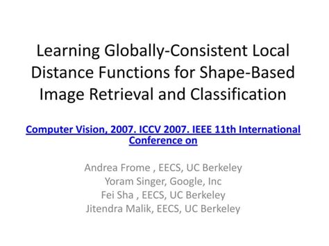 Learning Globally Consistent Local Distance Functions For Shape