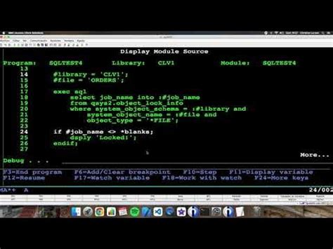 Coding in RPG (IBM i/AS400). Using SQL to look for object locks. - YouTube