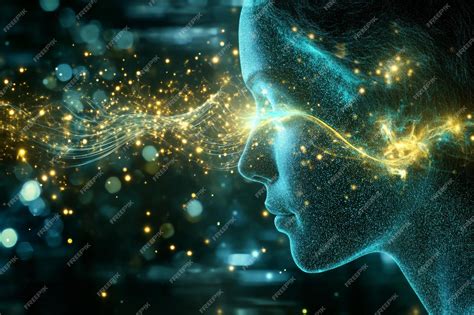 Cognitive architecture cognitive processing and neural development digital profile with glowing ...