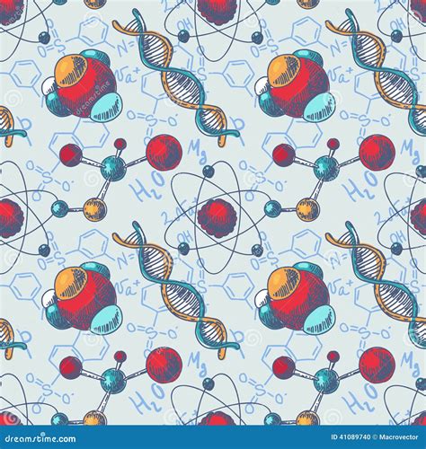 Chemistry Seamless Dna Molecule Pattern Stock Vector Illustration Of Pattern Medical 41089740