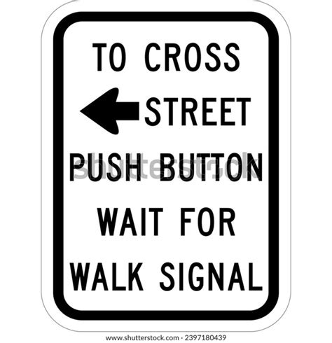 Cross Street Push Button Left Arrow Stock Vector Royalty Free Shutterstock