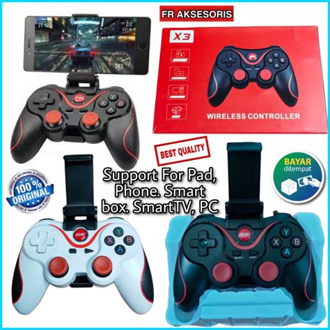 Jual Gamepad X3 Original Bluetooth Smartphone Joystick Pc Free Holder Gamepad T3 X3 Shopee