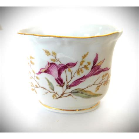 Porcelain Floral Cigarette Set Toothpick Two Piece Vanity Set Desk