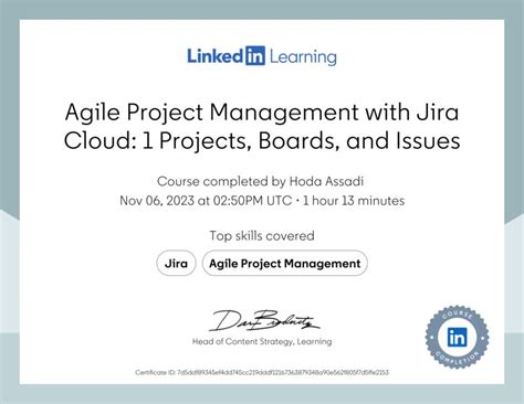 hoda assadi on linkedin certificate of completion