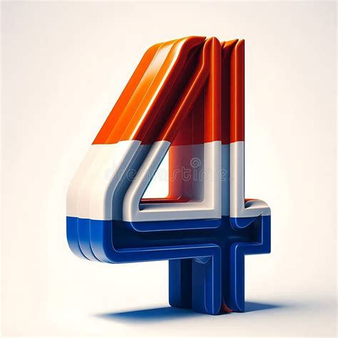 The Number Is Made Up Of Four Different Colored Blocks The Blocks Are Orange Blue And Red