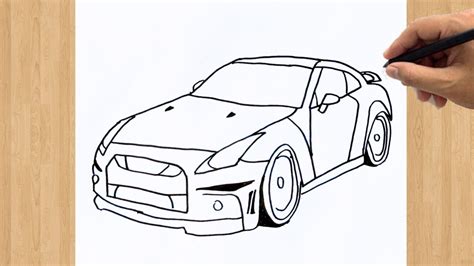 How To Draw A Nissan Gtr R35 Step By Step Easy Drawing Tutorial Youtube