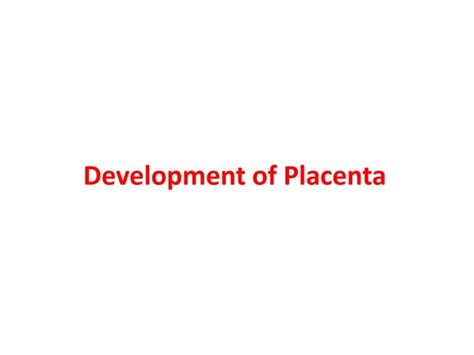 Development Of Placentapptx Infertility Reproductive Health