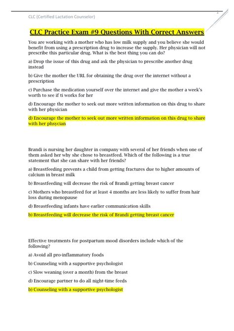 CLC Practice Exam Questions With Correct Answers CLC Stuvia US