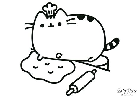 Раскраска Великолепный повар распечатать - Pusheen Cat