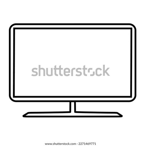 Computer Monitor Vector Line Art On Stock Vector Royalty Free Shutterstock