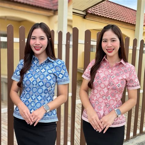 เสื้อเชิ้ตลายขอดอกรักราชกัญญา อัดกาวอย่างดี By Raphee Shopee Thailand