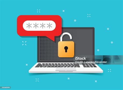 Laptop With Account Login Icon In Flat Style Password Form Page Vector