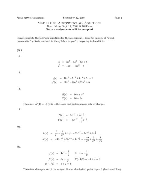Quantitative Analysis Assignment 2 Solutions Math 1100 Docsity