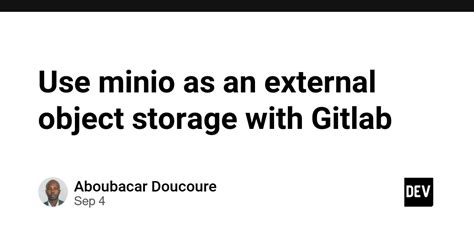 Use Minio As An External Object Storage With Gitlab Dev Community