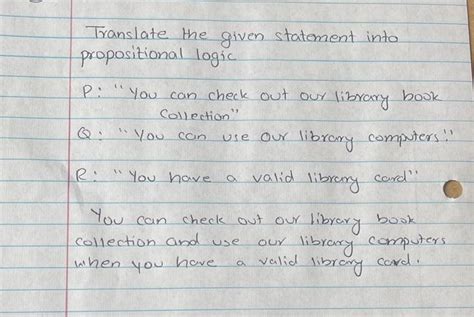solved translate the given statement into propositional