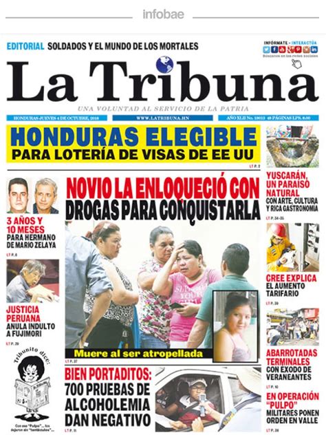 La Tribuna Honduras 4 De Octubre De 2018 Infobae La Tribuna Honduras 4 De Octubre De 2018 Infobae