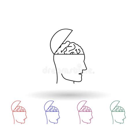 Open Head With Brain Multi Color Icon Simple Thin Line Outline Vector Of Idea Icons For Ui And