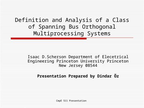 ppt definition and analysis of a class of spanning bus orthogonal