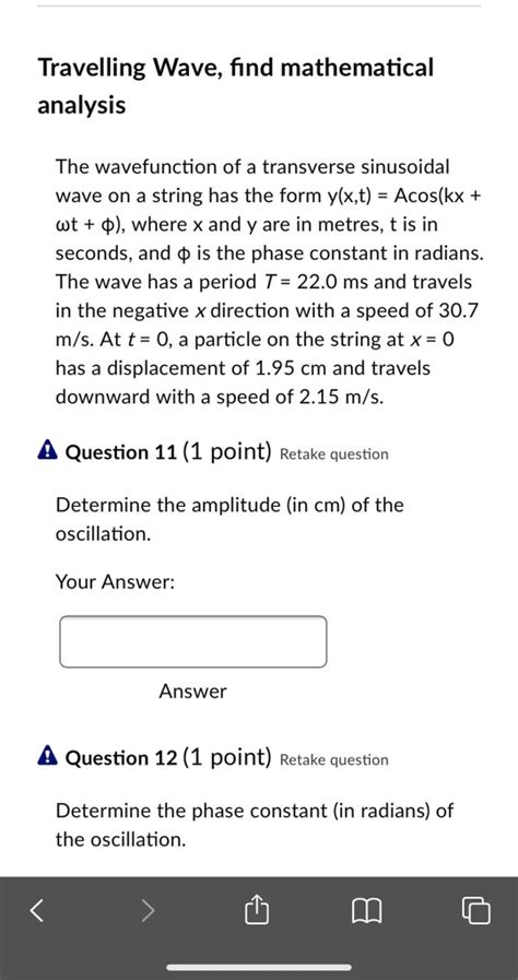 solved travelling wave find mathematical analysis the wavefunction of