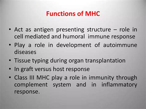 STRUCTURE AND FUNCTIONS OF MHC PDF