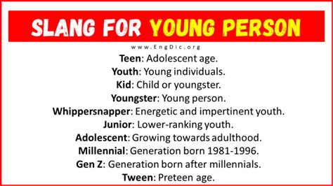 30 Slang For Young Person Their Uses And Meanings Engdic
