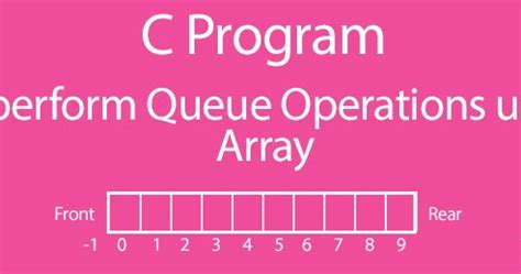C Program To Implement Queue Operations Using Array Slashmycode