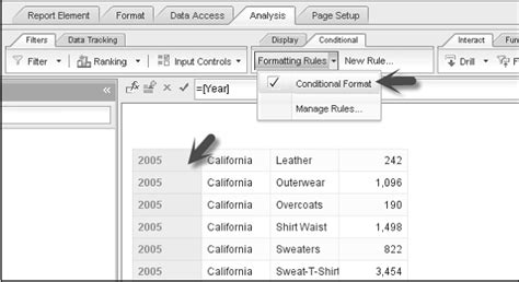 SAP Webi Conditional Formatting