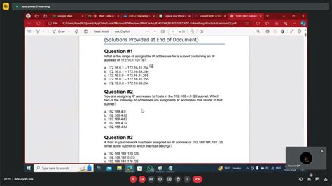 Subnetting Practice Questions Youtube