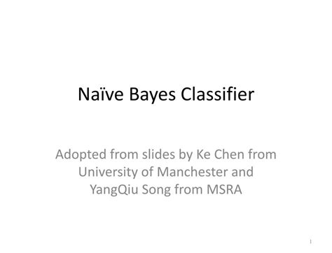 PPT Naïve Bayes Classifier PowerPoint Presentation free download ID