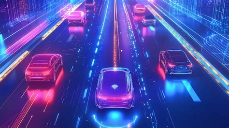 Wireless Communication Network Of Vehicle Premium Ai Generated Image