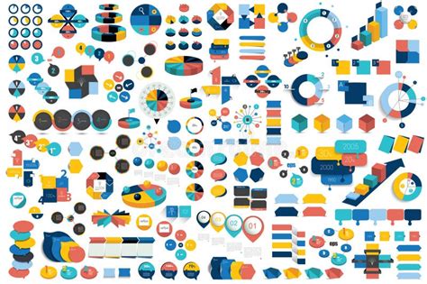 Mega Set Of Infographic Elements Charts Graphs Circle Charts